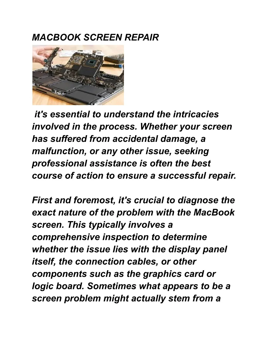 PPT - MACBOOK SCREEN REPAIR PowerPoint Presentation, free download - ID ...