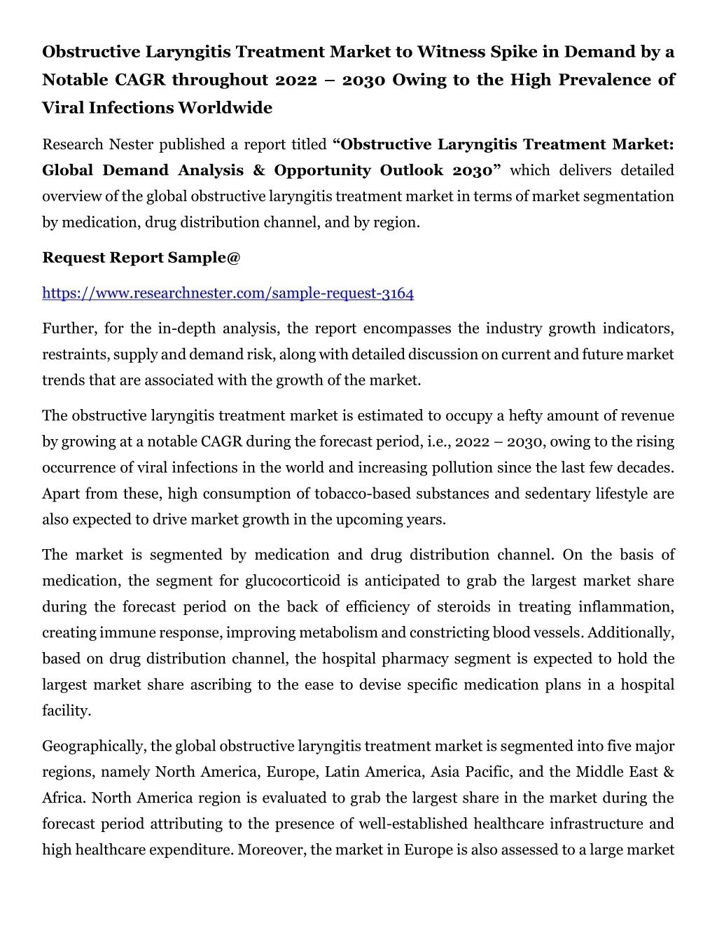 PPT - Obstructive Laryngitis Treatment Market:Global Demand Analysis ...