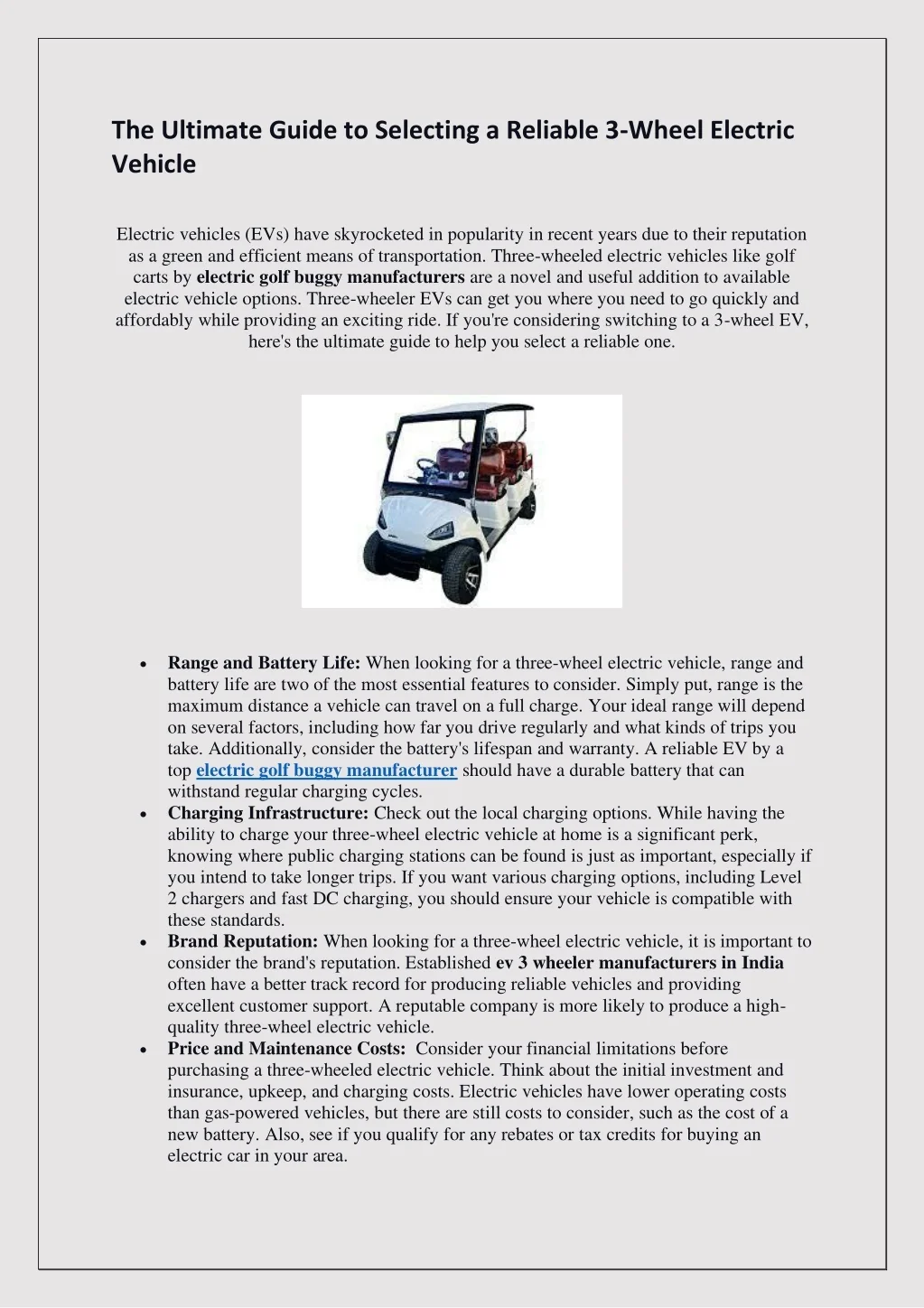 PPT - The Ultimate Guide to Selecting a Reliable 3-Wheel Electric ...