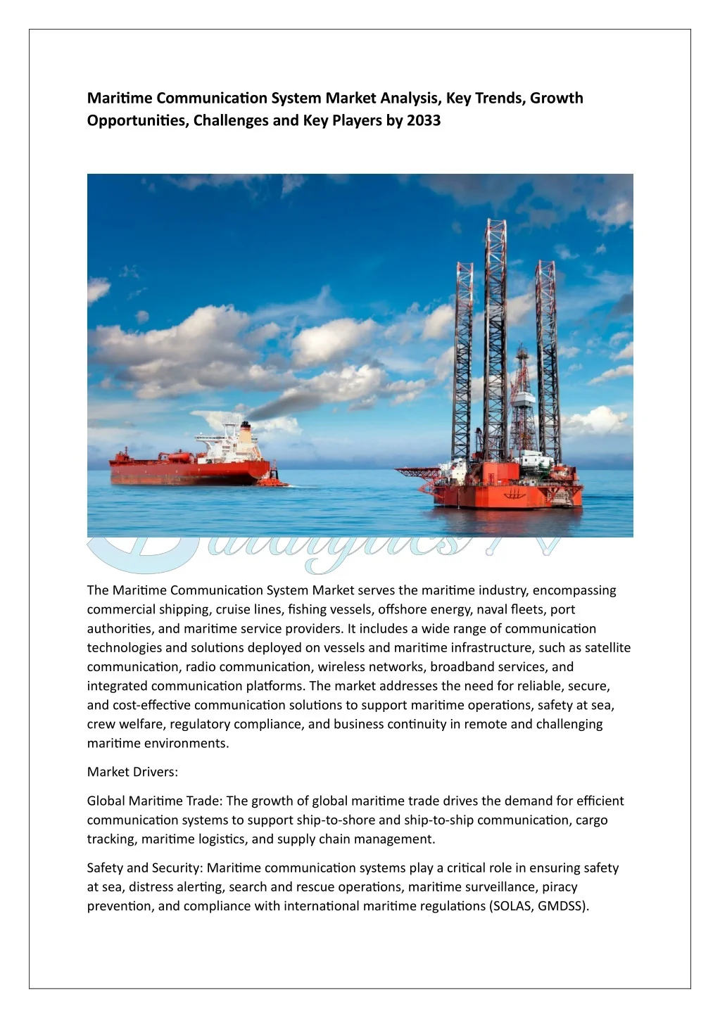 PPT - Maritime Communication System Market Analysis PowerPoint ...