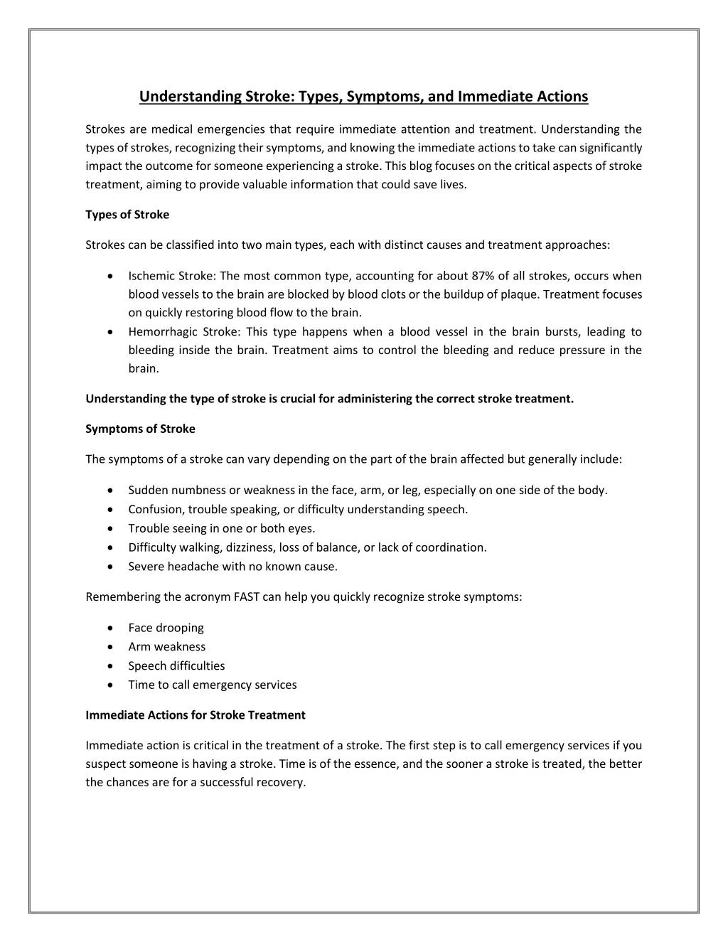 PPT - Understanding Stroke Types, Symptoms, and Immediate Actions ...