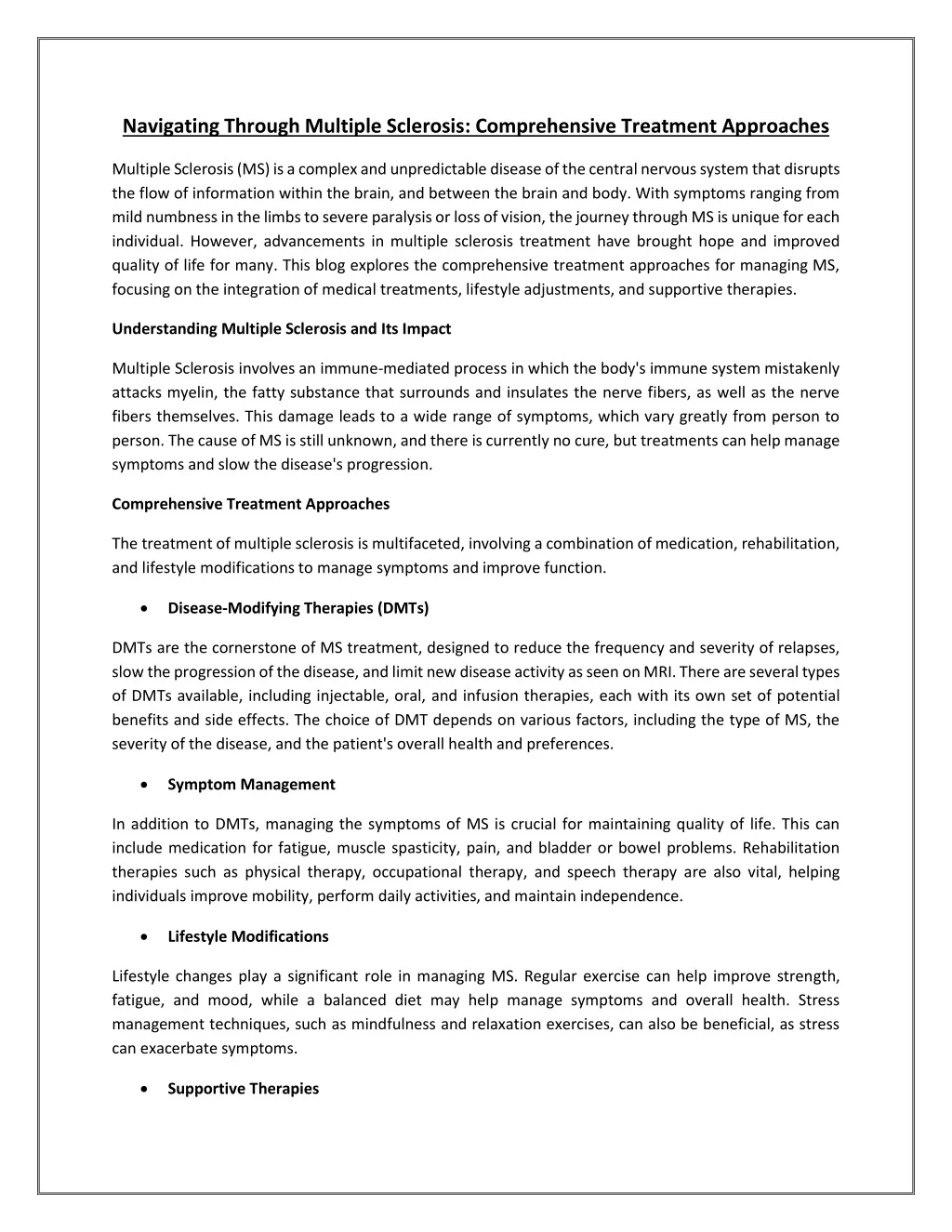 PPT - Navigating Through Multiple Sclerosis: Comprehensive Treatment Approaches PowerPoint ...