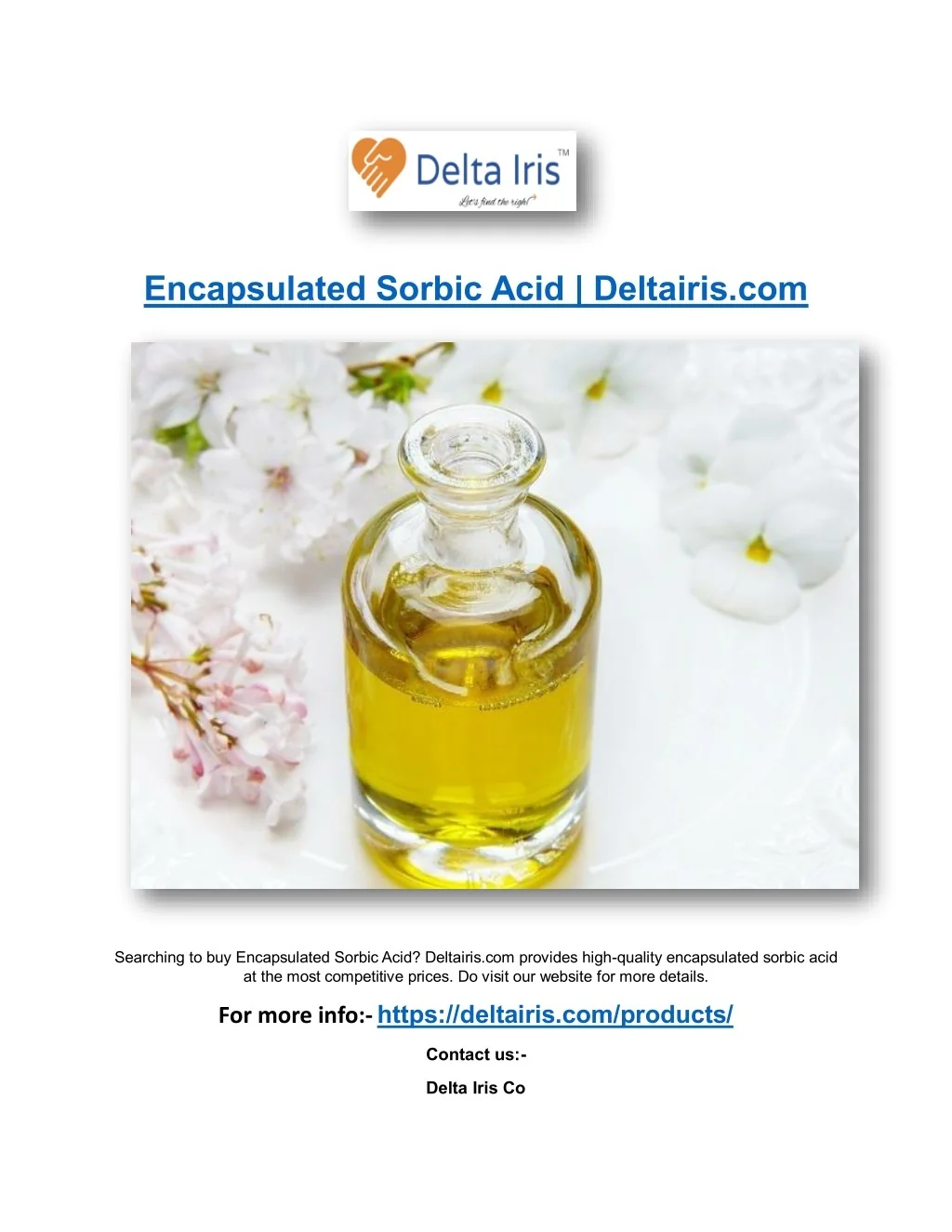 PPT - Encapsulated Sorbic Acid | Deltairis.com PowerPoint Presentation ...