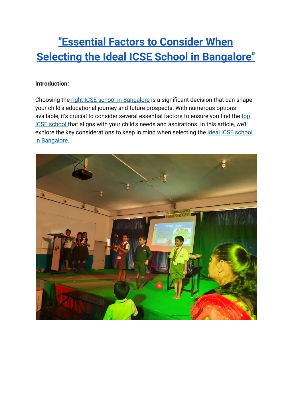 PPT - "Essential Factors to Consider When Selecting the Ideal ICSE ...