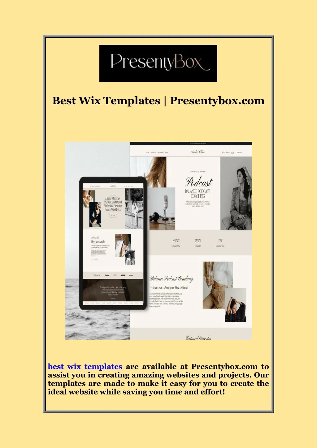 PPT - Best Wix Templates Presentybox com PowerPoint Presentation, free ...