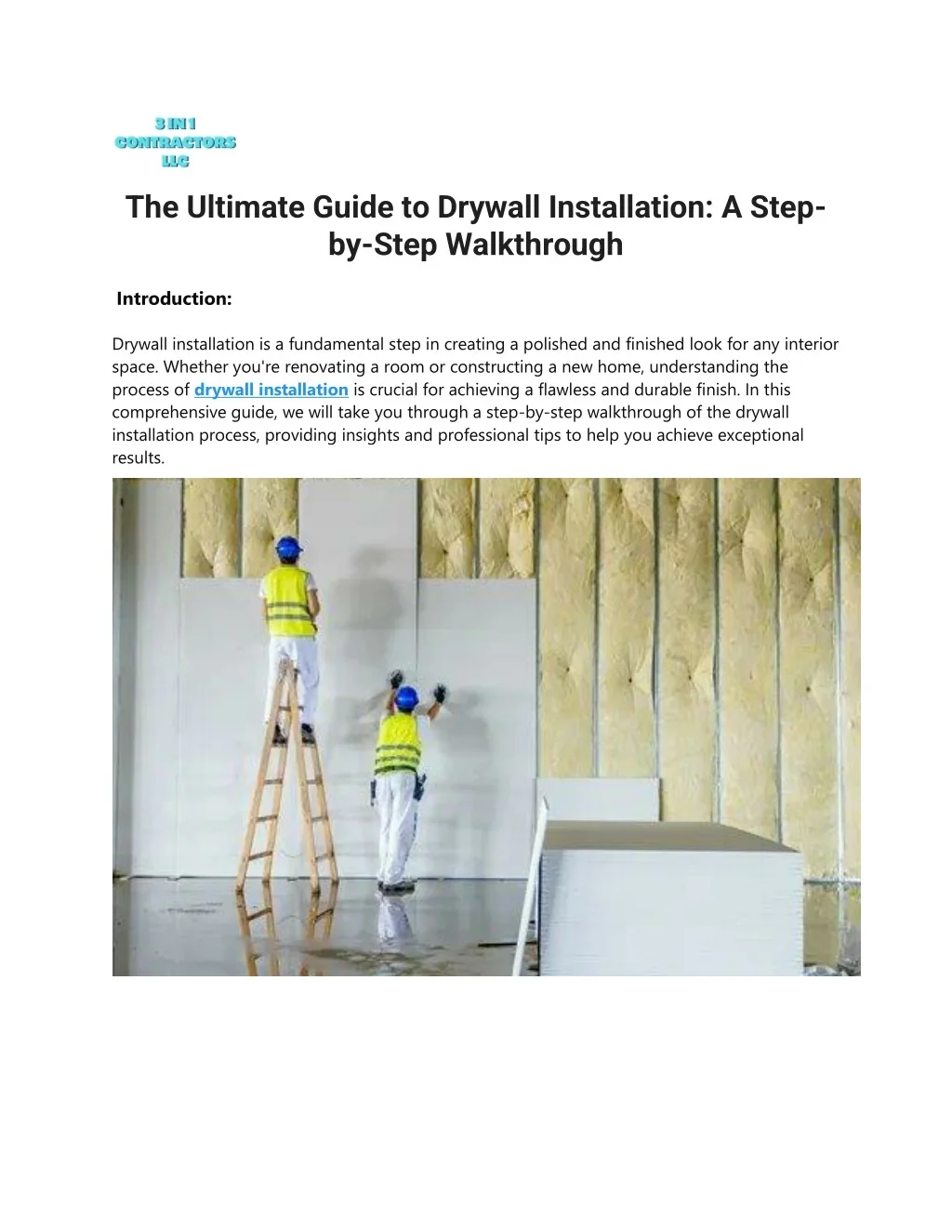 PPT - The Ultimate Guide to Drywall Installation A Step-by-Step ...