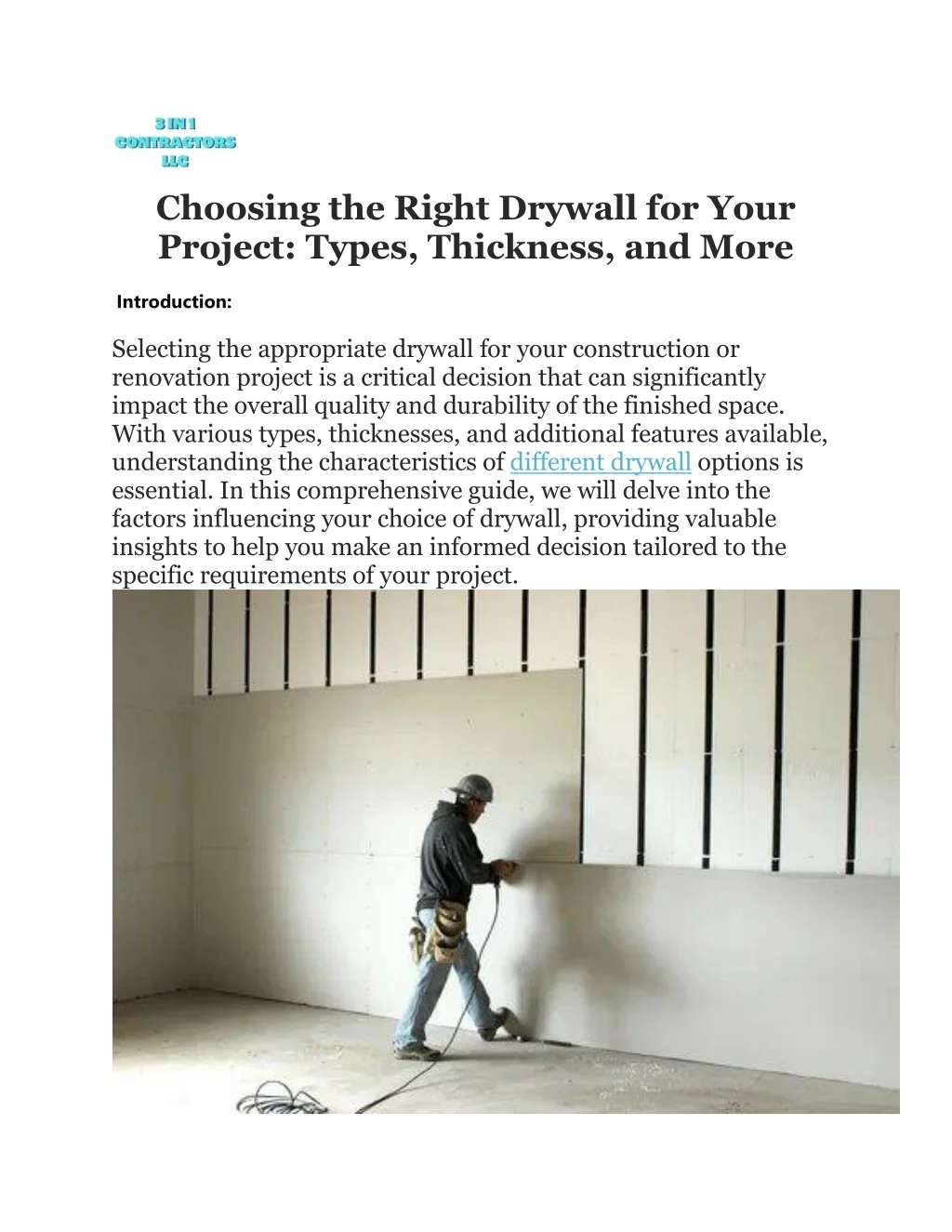 PPT - Choosing the Right Drywall for Your Project Types, Thickness, and ...