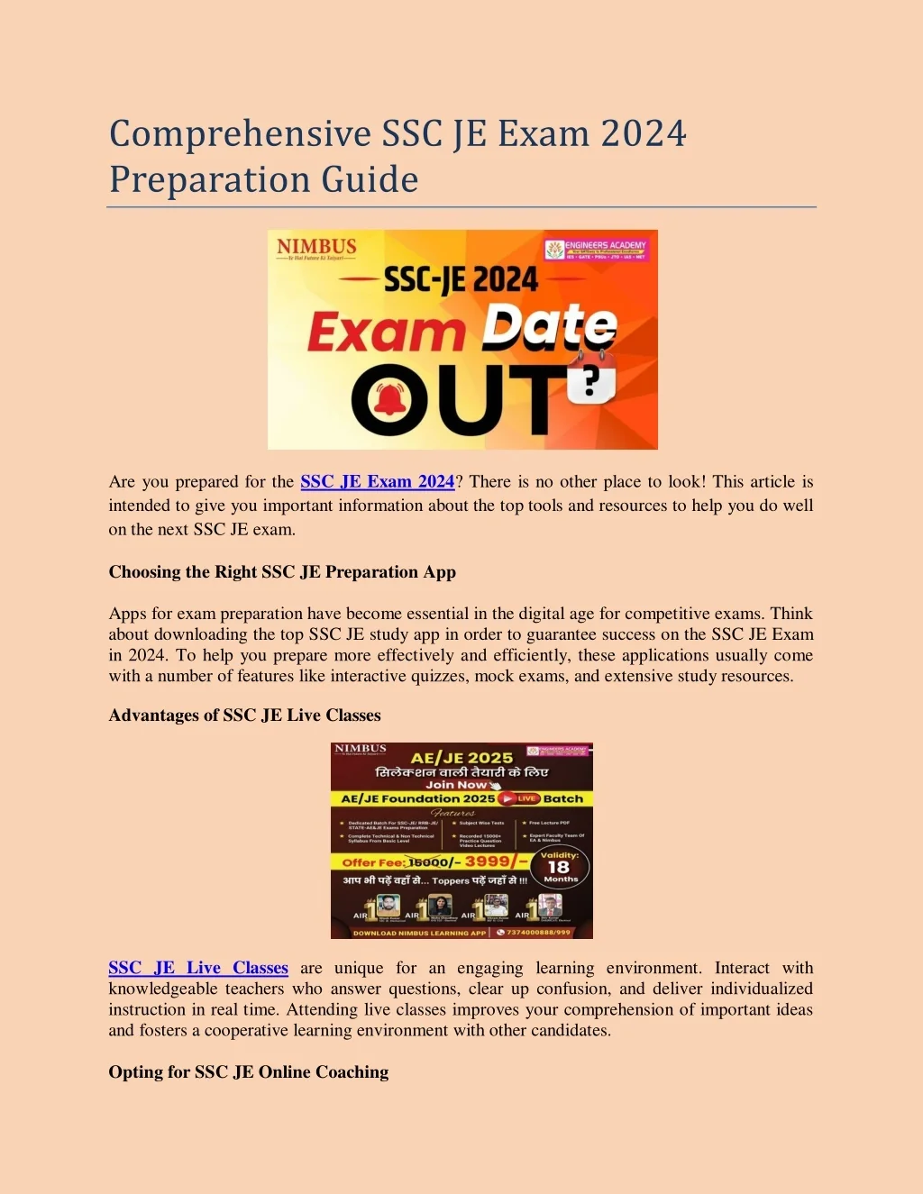 PPT - Comprehensive SSC JE Exam 2024 Preparation Guide PowerPoint ...