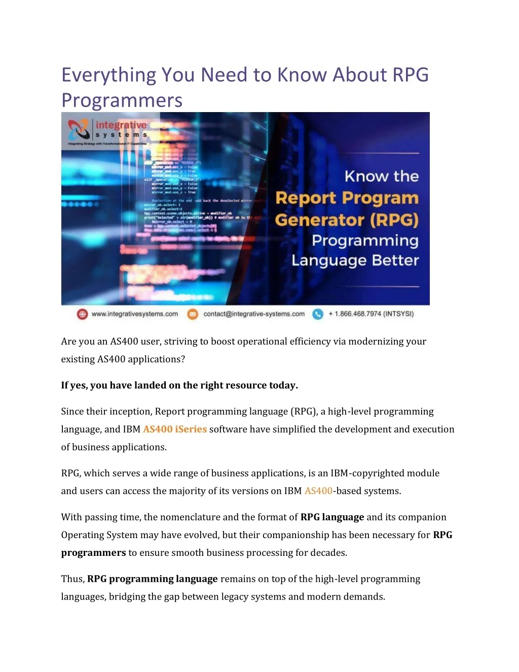 PPT - Everything You Need to Know About AS400 RPG Programmers ...