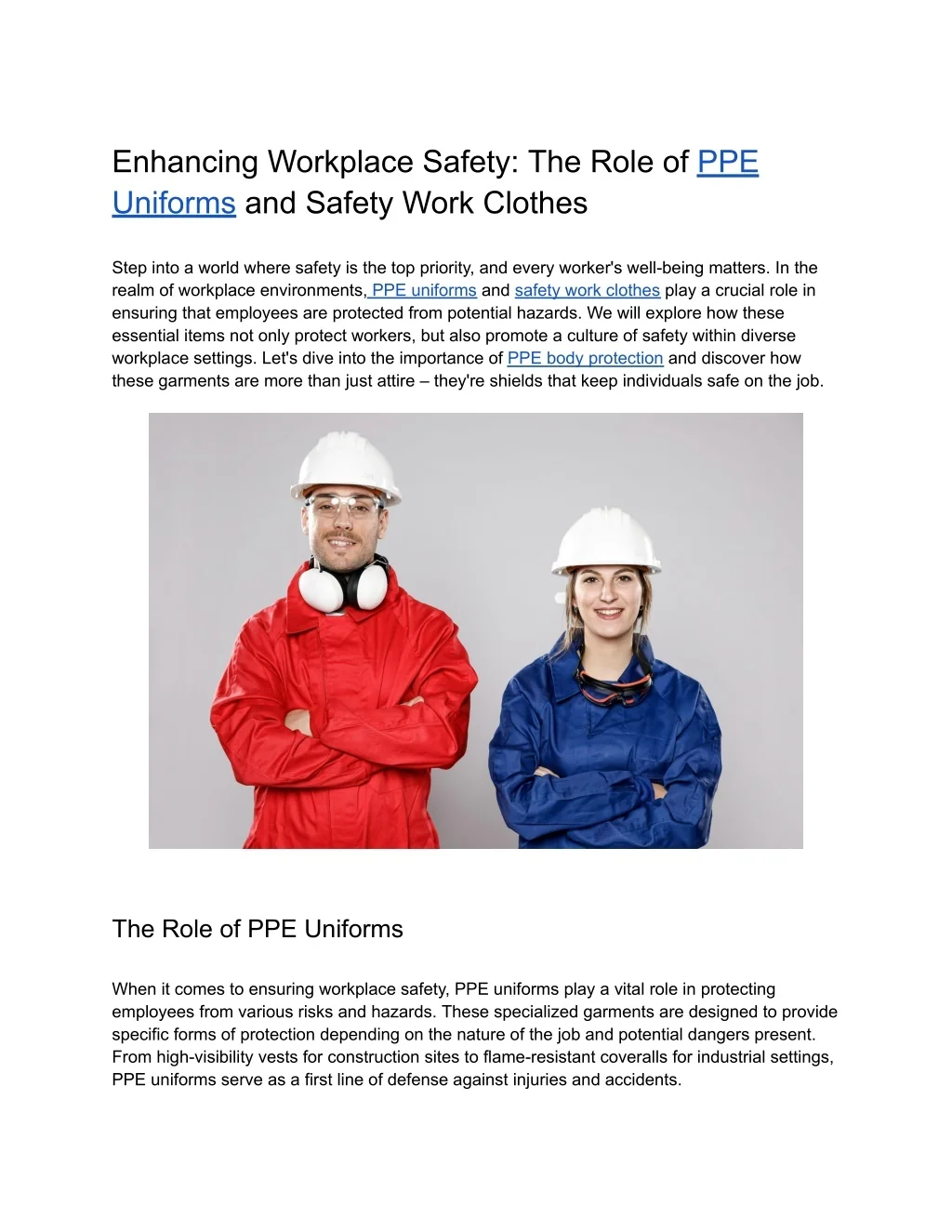 PPT - Enhancing Workplace Safety_ The Role of PPE Uniforms and Safety ...
