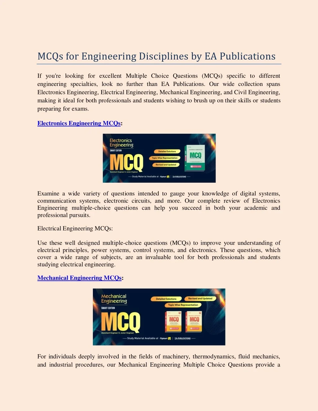 PPT - MCQs for Engineering Disciplines by EA Publications PowerPoint ...