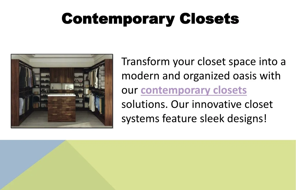 PPT - Contemporary Closets PowerPoint Presentation, free download - ID ...