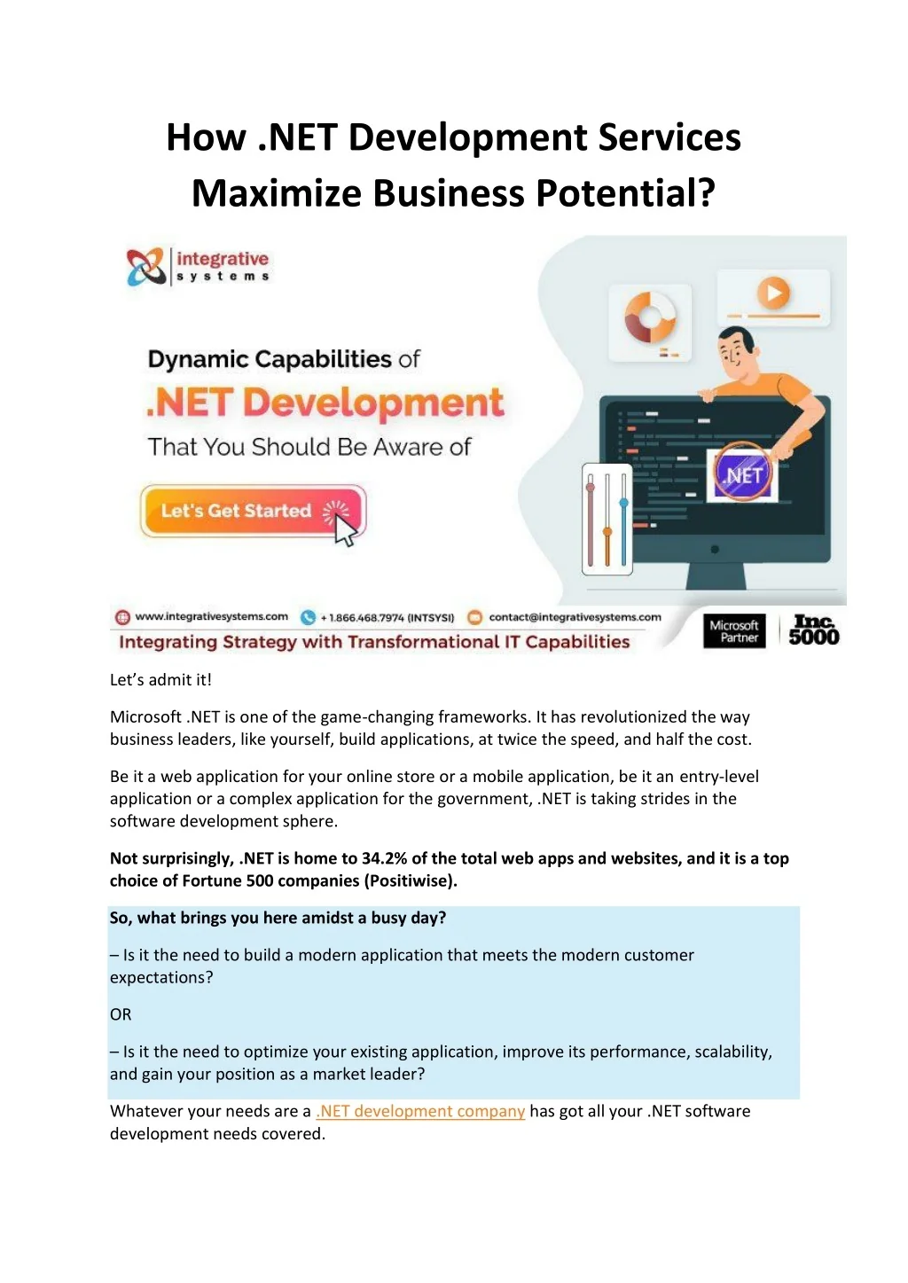 PPT - How .NET Development Services Maximize Business Potential ...