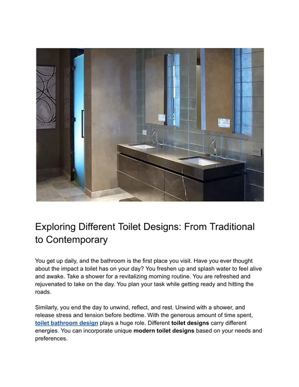 PPT - Exploring Toilet Designs Traditional to Contemporary - Kohler ME ...