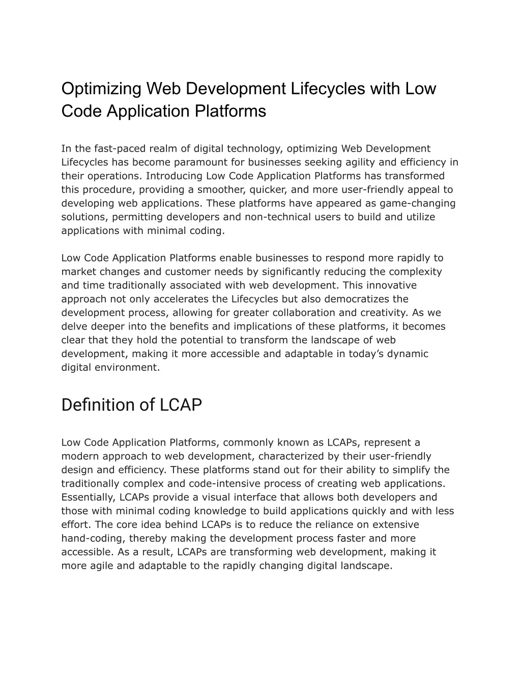 PPT - Optimizing Web Development Lifecycles with Low Code Application Platforms PowerPoint ...