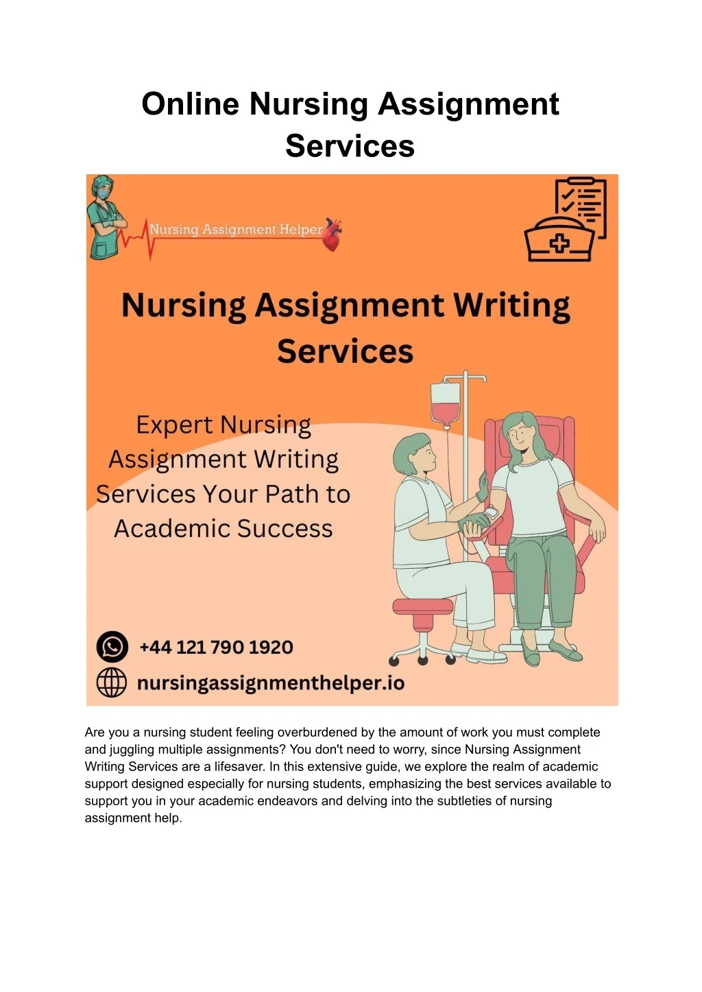 PPT - Online Nursing Assignment Services PowerPoint Presentation, free ...