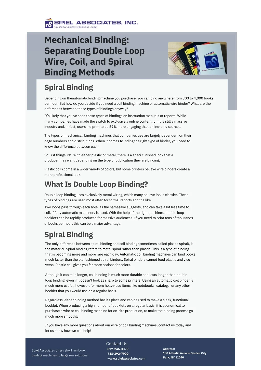 PPT - Mechanical Binding Separating Double Loop Wire, Coil, and Spiral Binding Methods ...