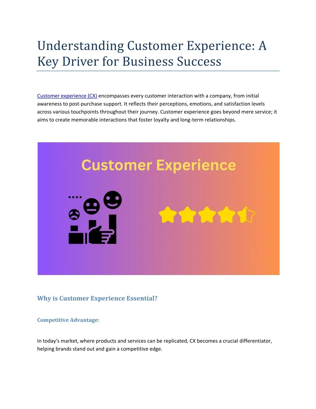 PPT - Understanding Customer Experience: A Key Driver for Business ...
