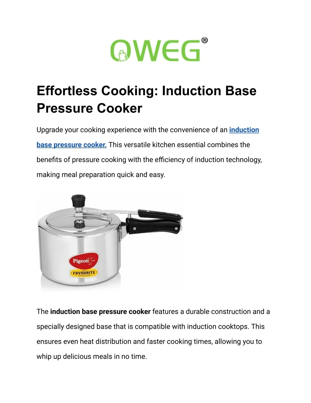 PPT - Effortless Cooking: Induction Base Pressure Cooker PowerPoint ...