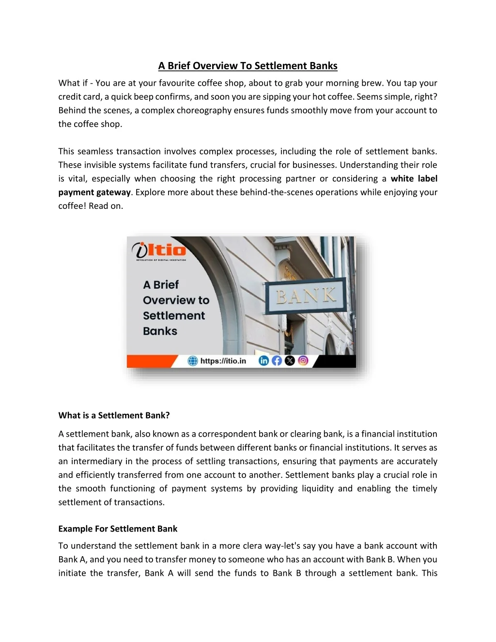 PPT - A Brief Overview To Settlement Banks PowerPoint Presentation ...