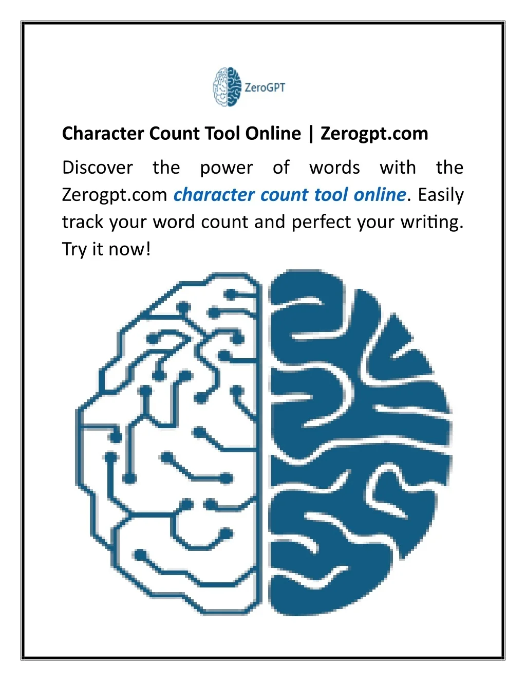 PPT - Character Count Tool Online Zerogpt.com PowerPoint Presentation ...