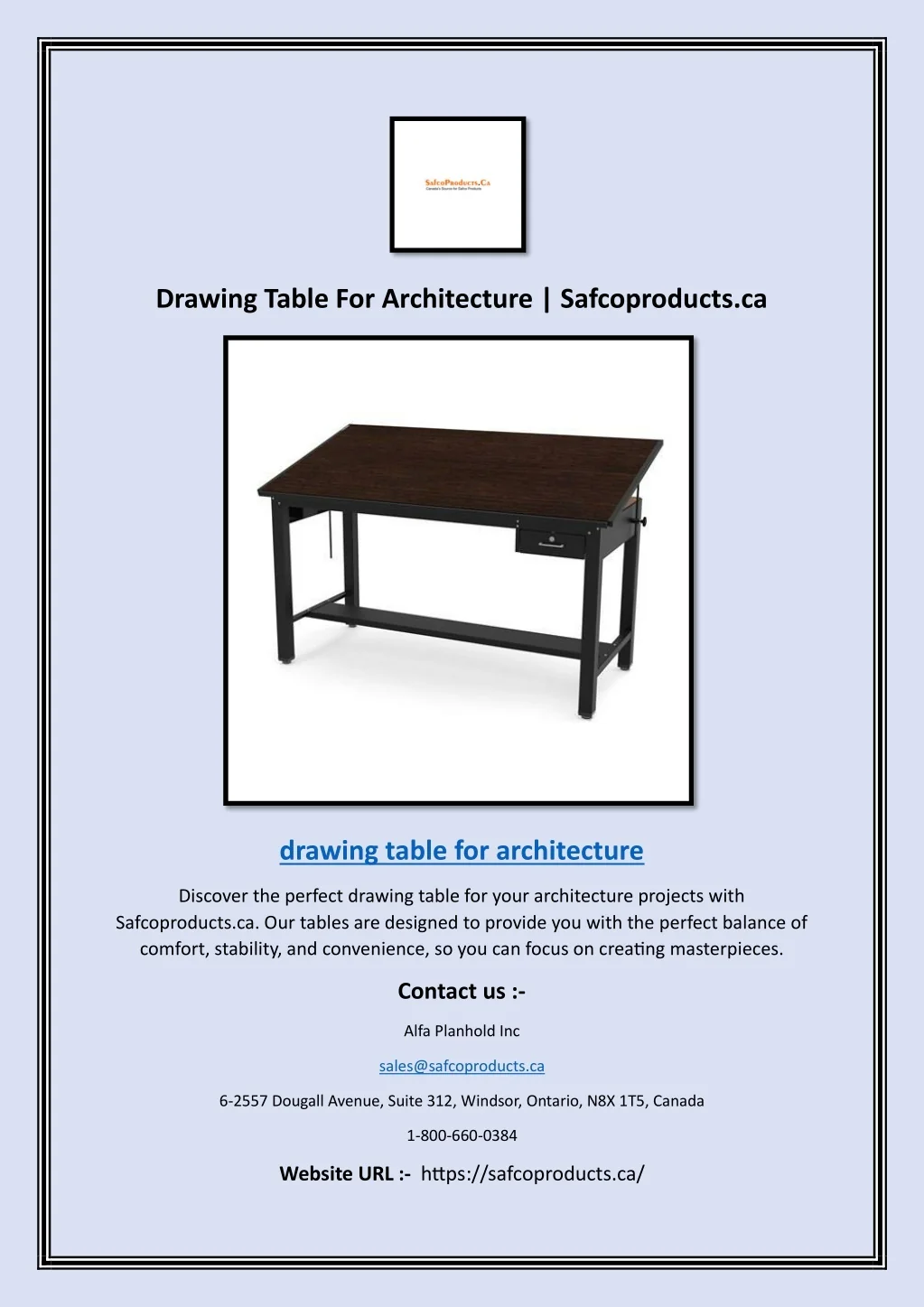 PPT - Drawing Table For Architecture | Safcoproducts.ca PowerPoint ...