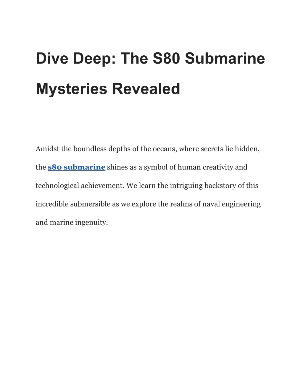 PPT - Breaking Waves: The Technology Behind the S80 Submarine ...