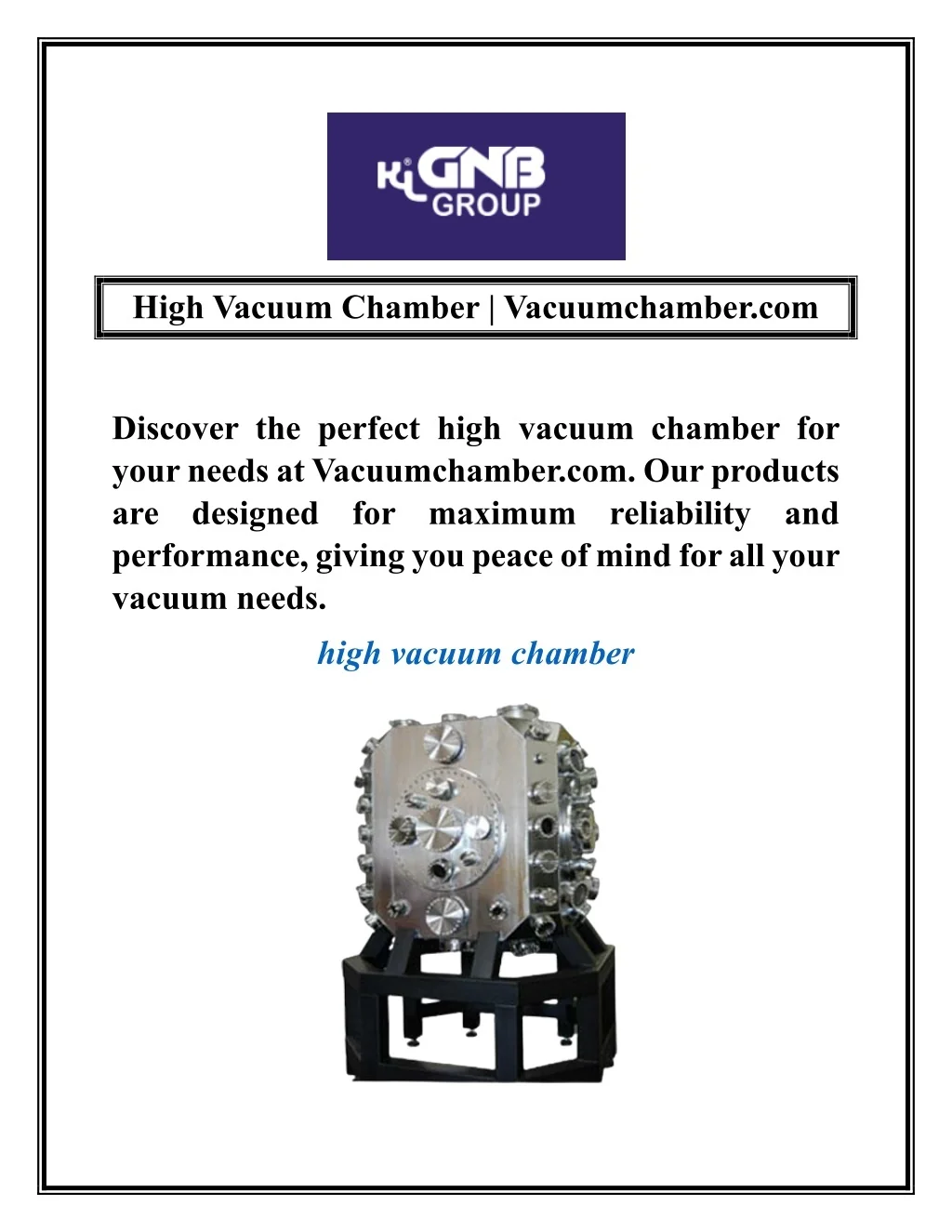 PPT - High Vacuum Chamber | Vacuumchamber.com PowerPoint Presentation ...