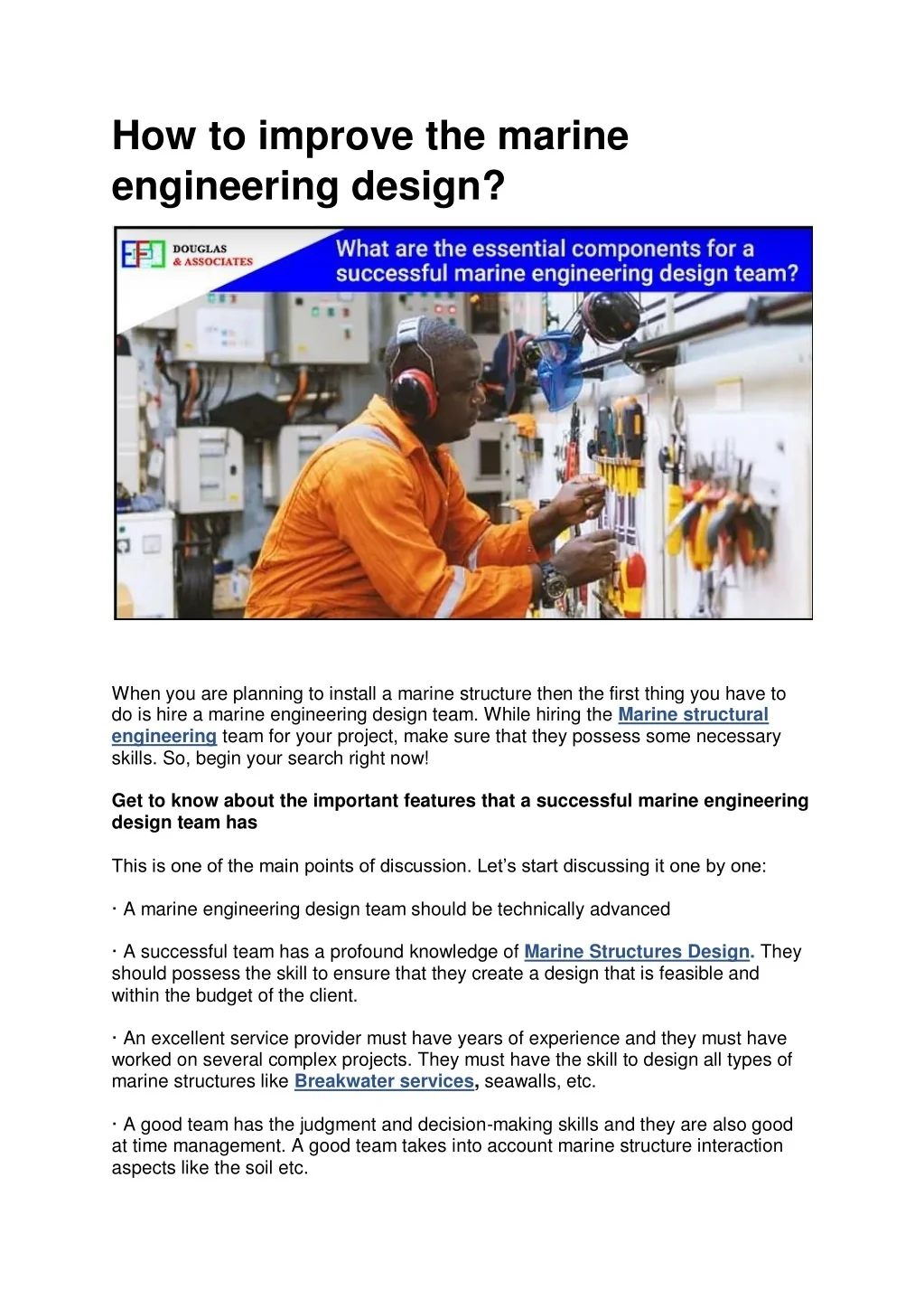 PPT - How to improve the marine engineering design? PowerPoint ...