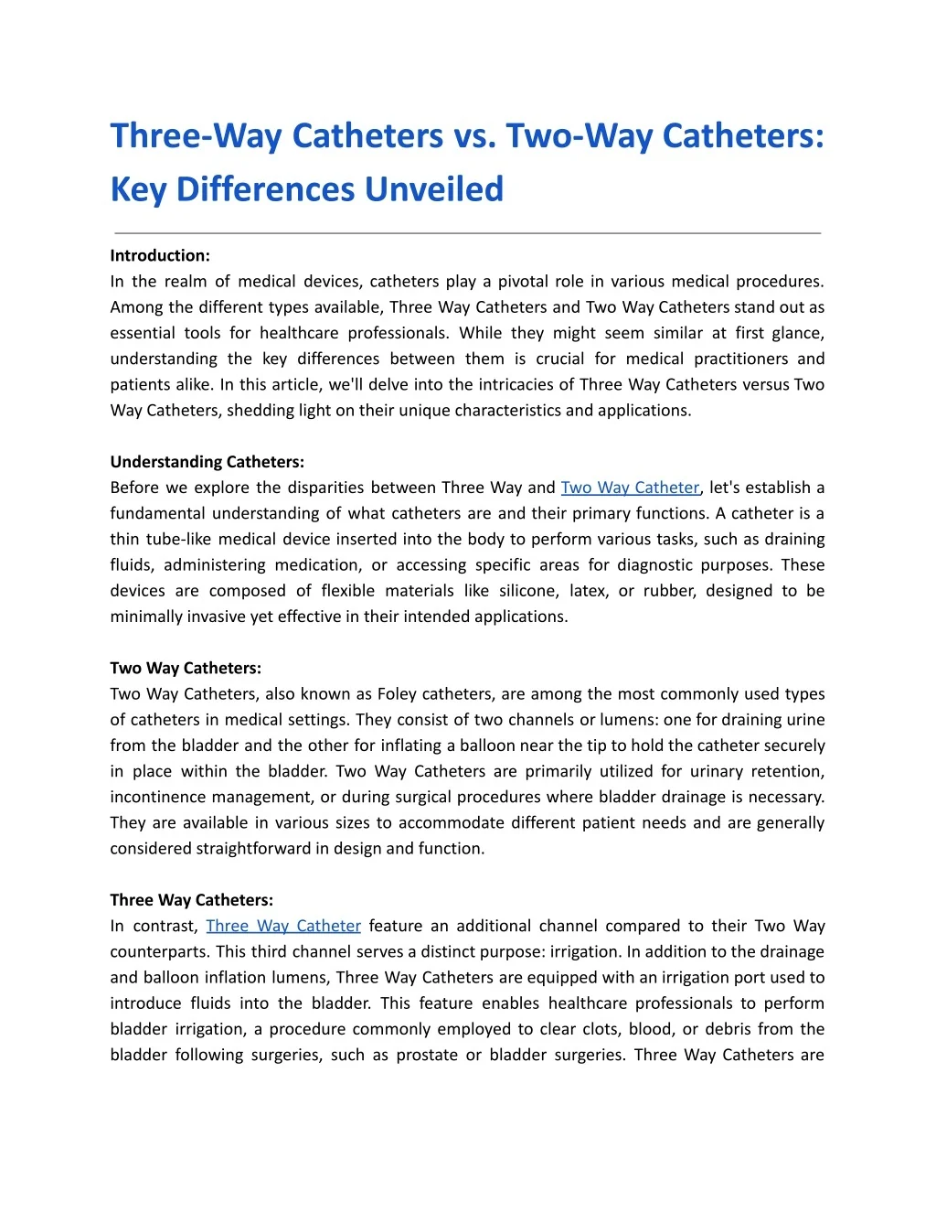 PPT - Three-Way Catheters vs. Two-Way Catheters_ Key Differences ...