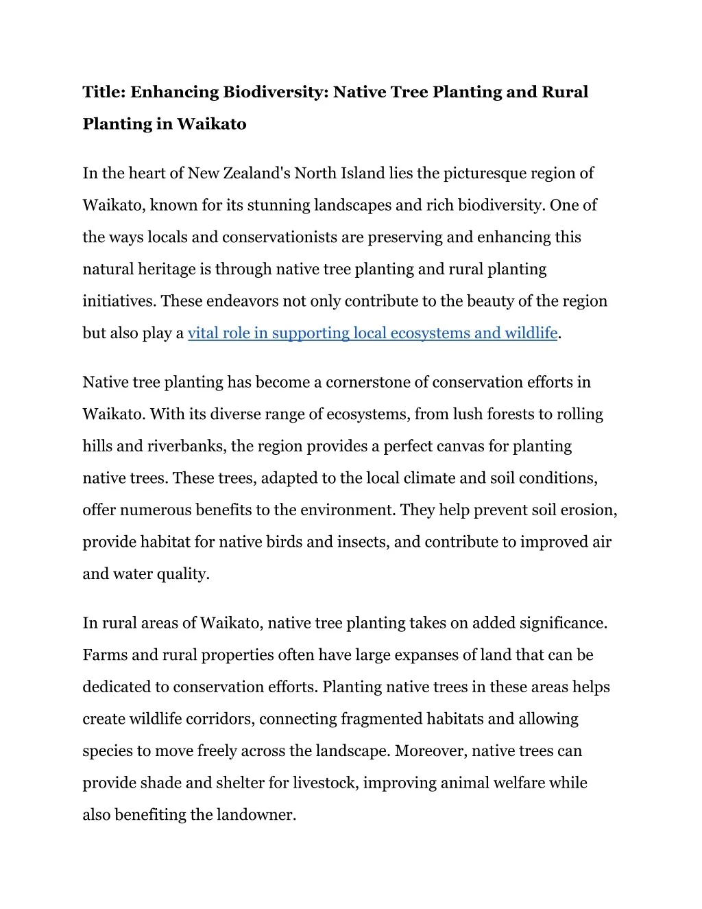 PPT - Native Tree Planting and Rural Planting in Waikato PowerPoint ...