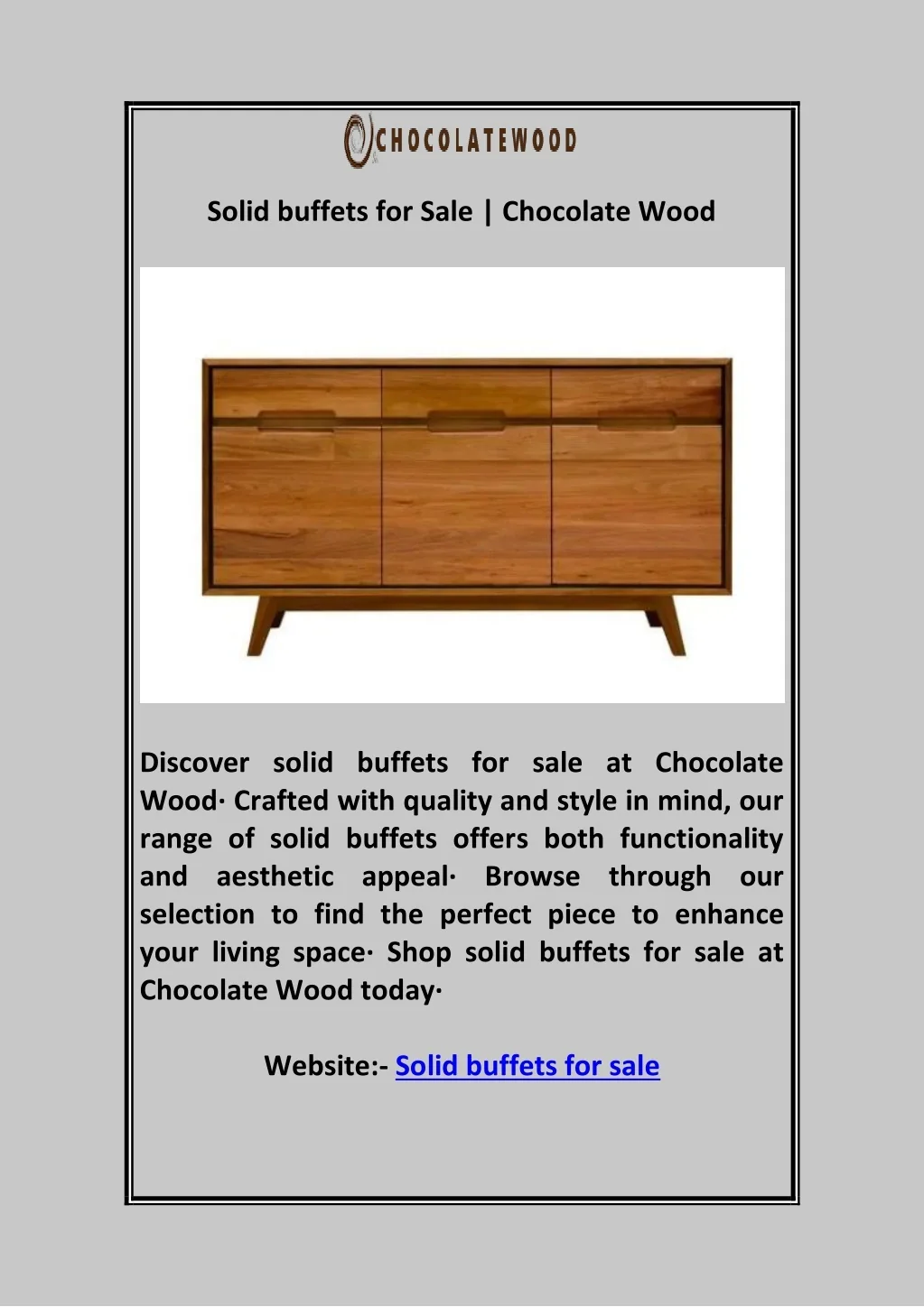 PPT - Solid buffets for sale PowerPoint Presentation, free download ...