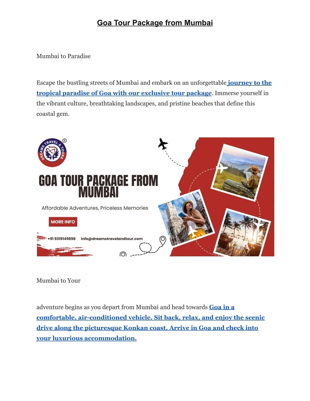 PPT - Goa Tour Package from Mumbai PowerPoint Presentation, free ...