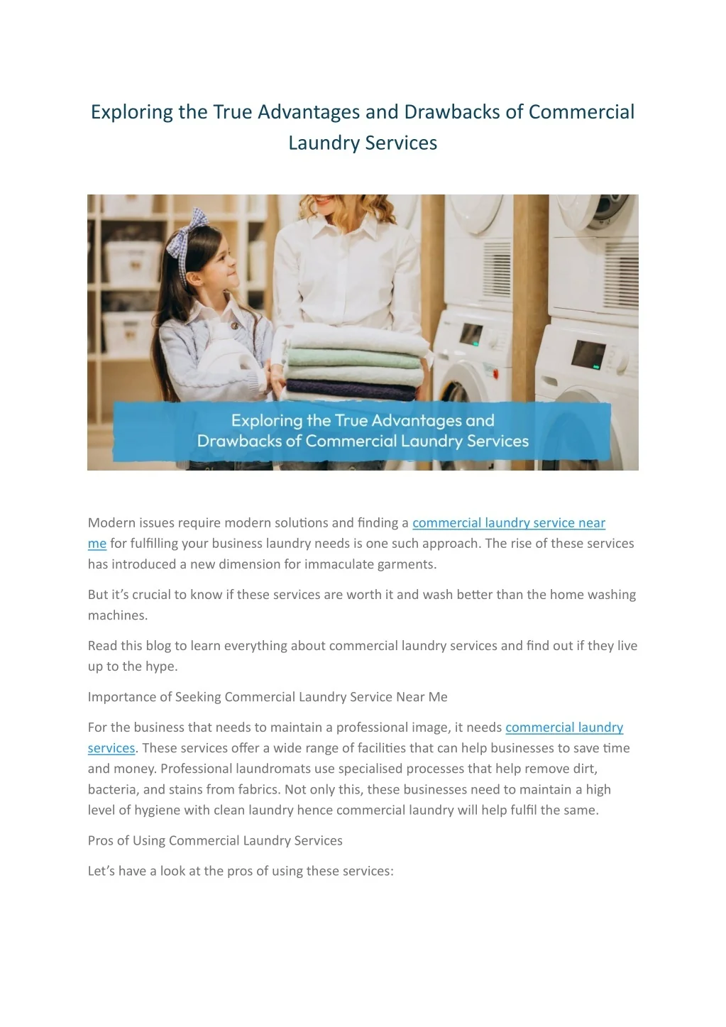 PPT - Exploring the True Advantages and Drawbacks of Commercial Laundry ...