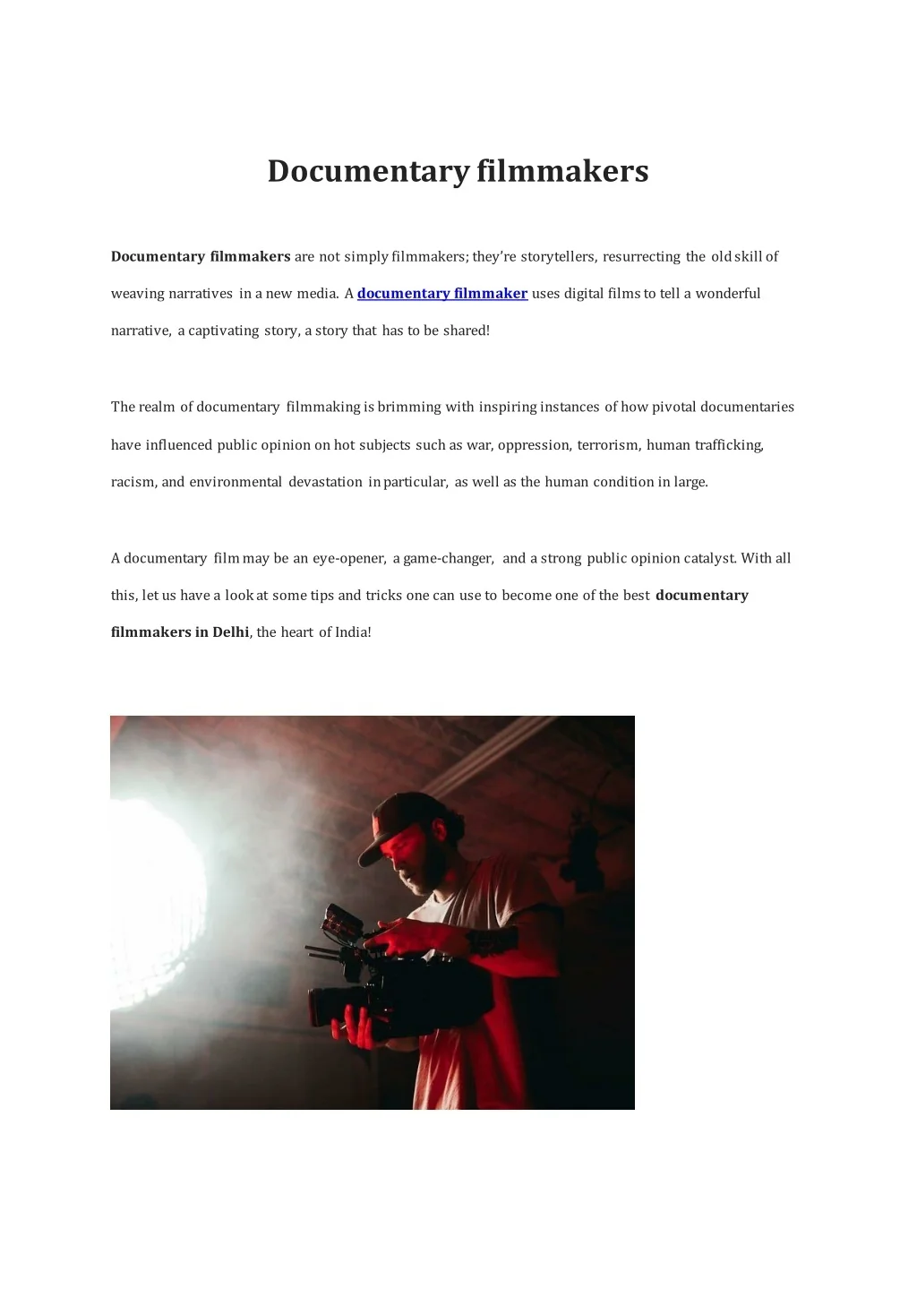 PPT - Documentary filmmakers PowerPoint Presentation, free download ...