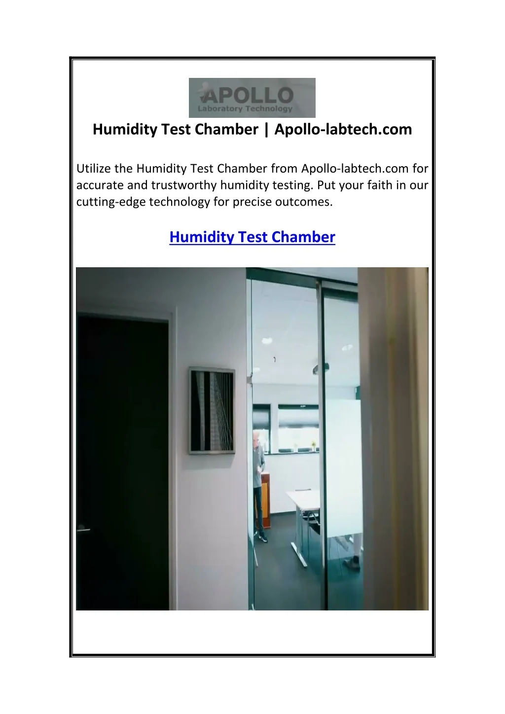 PPT - Humidity Test Chamber Apollo-labtech.com PowerPoint Presentation ...