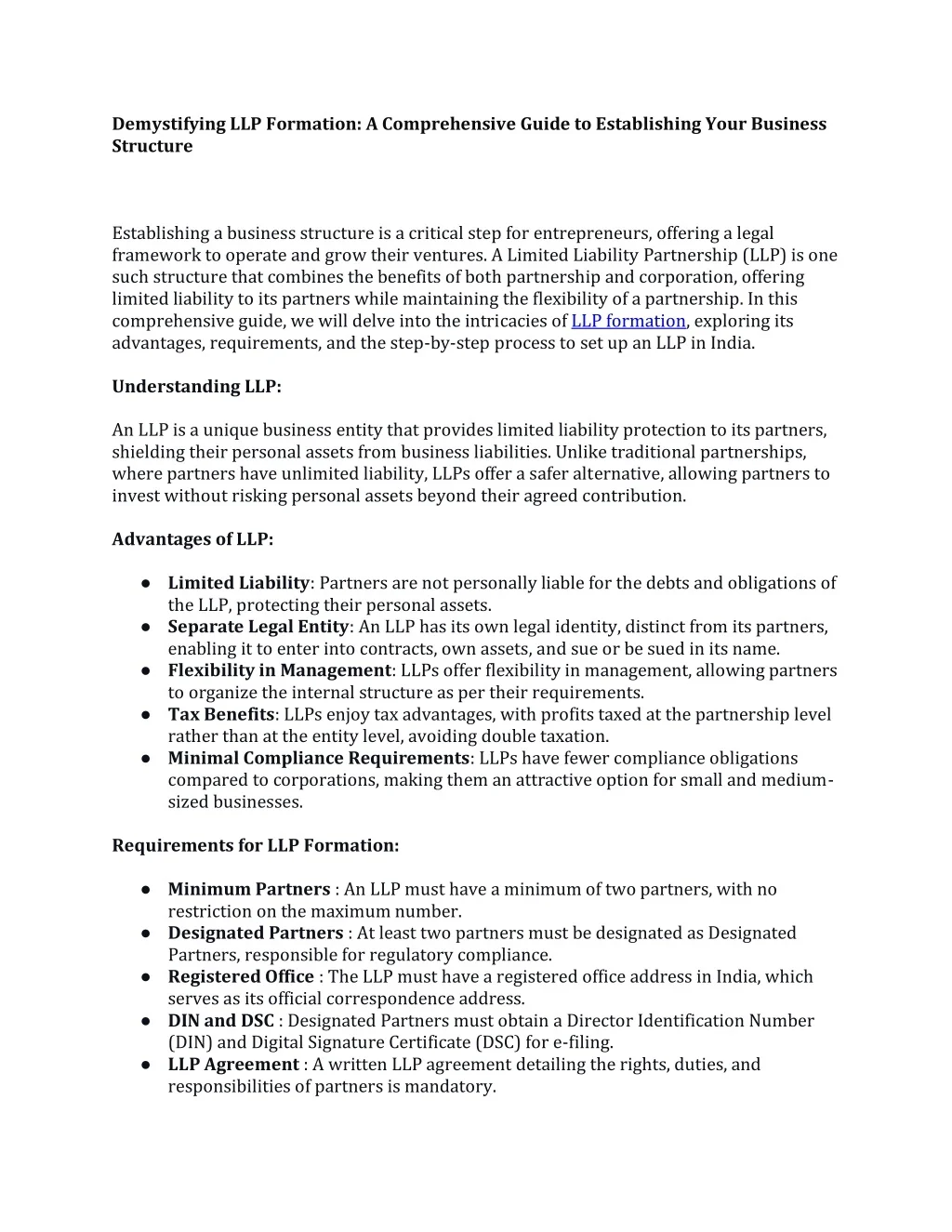 PPT - Demystifying LLP Formation A Comprehensive Guide to Establishing ...