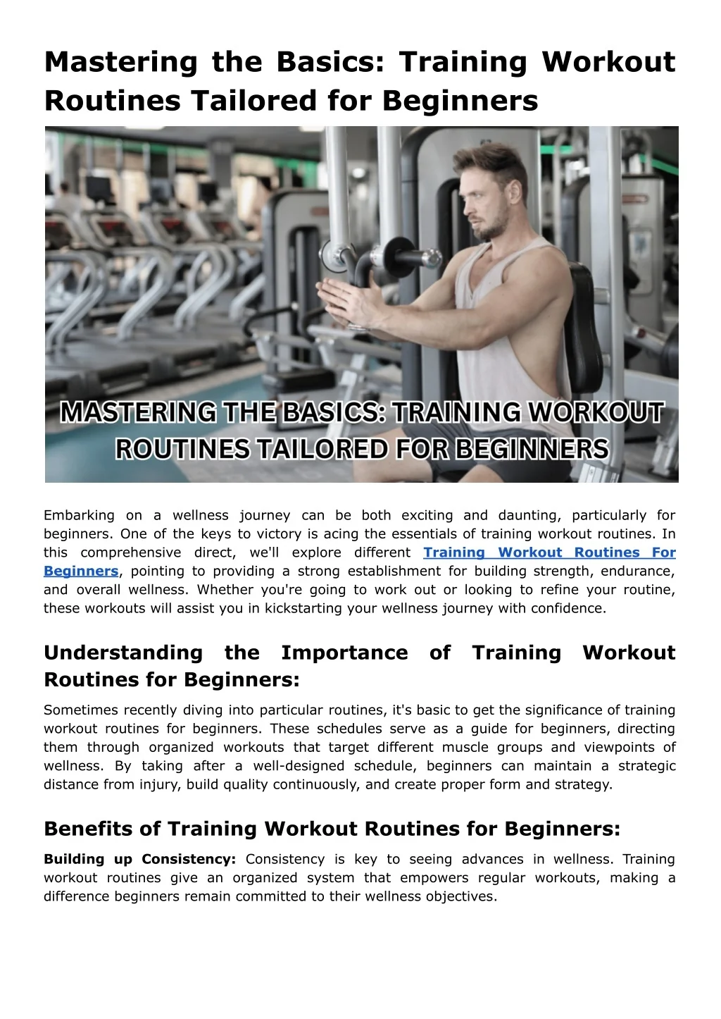 PPT - Mastering the Basics: Training Workout Routines Tailored for Beginners PowerPoint ...