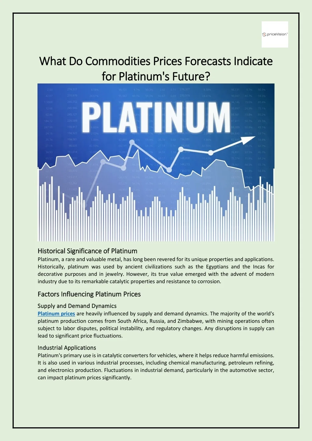 PPT - What Do Commodities Prices Forecasts Indicate for Platinum's ...