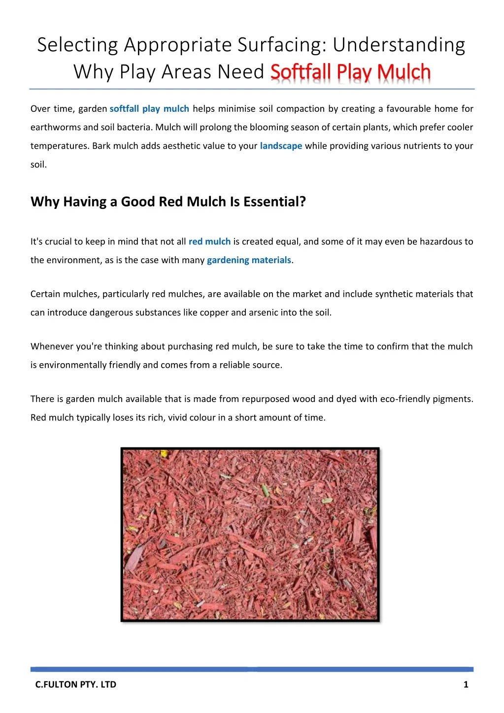 PPT - Selecting Appropriate Surfacing Understanding Why Play Areas Need Softfall Play Mulch ...