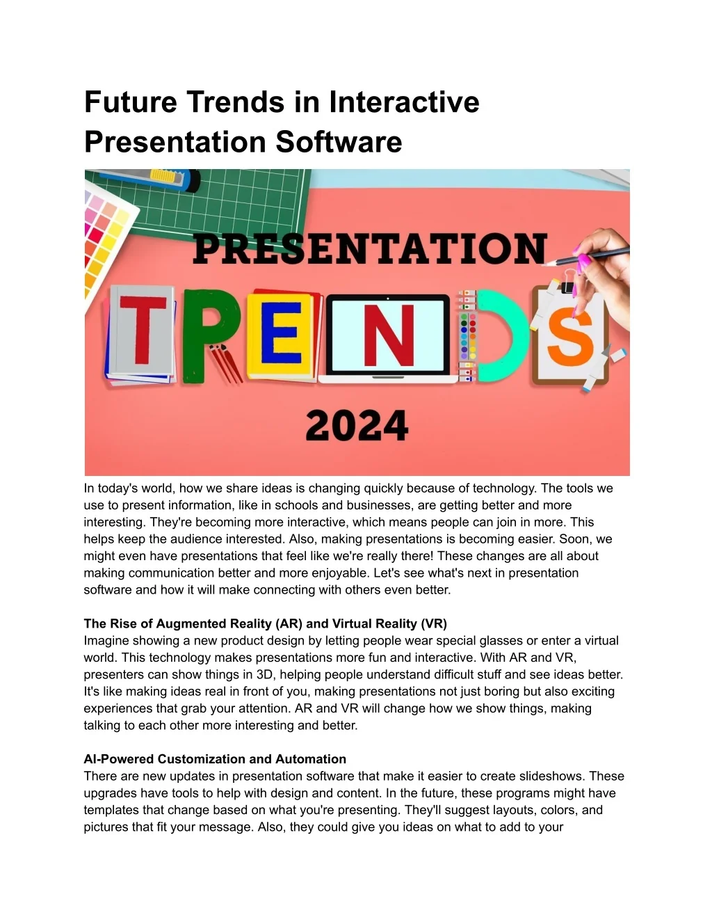 PPT - Future Trends in Interactive Presentation Software PowerPoint ...