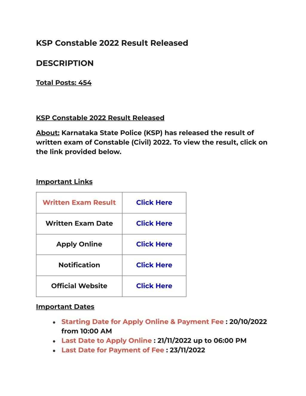PPT - KSP Constable 2022 Result Released PowerPoint Presentation, free ...