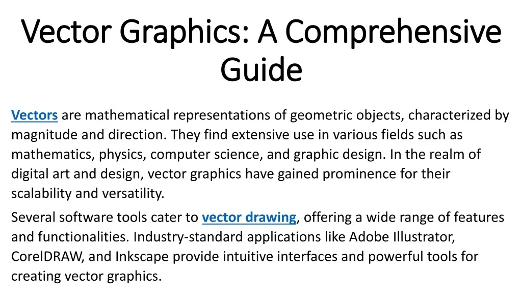 PPT - Vector Graphics A Comprehensive Guide PowerPoint Presentation ...