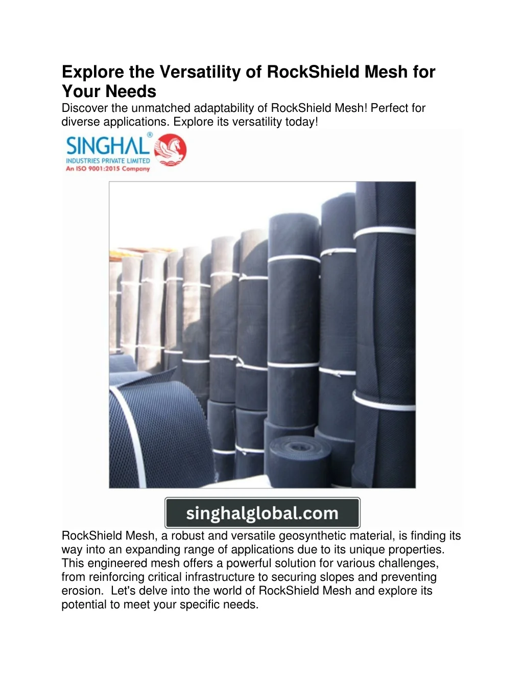PPT - Explore the Versatility of RockShield Mesh for Your Needs ...