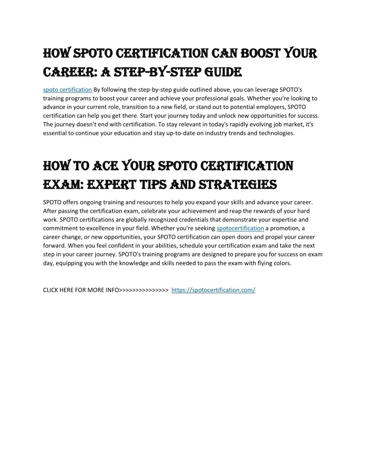 PPT - spotocertification PowerPoint Presentation, free download - ID ...