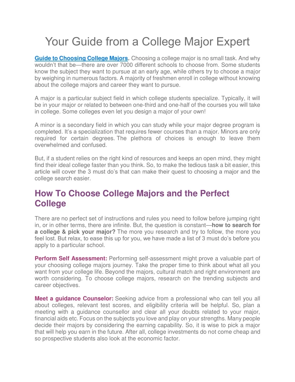 PPT - Your Guide from a College Major Expert PowerPoint Presentation ...