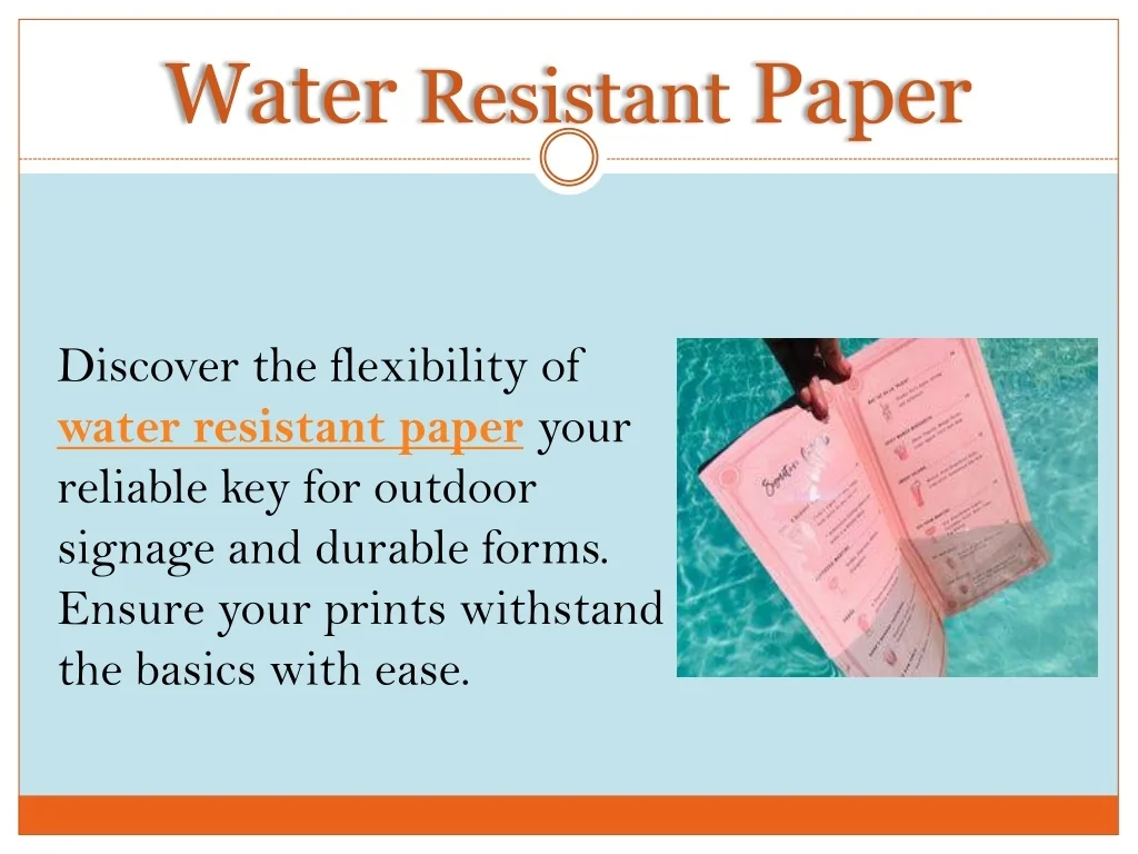 PPT - Water Resistant Paper PowerPoint Presentation, free download - ID ...