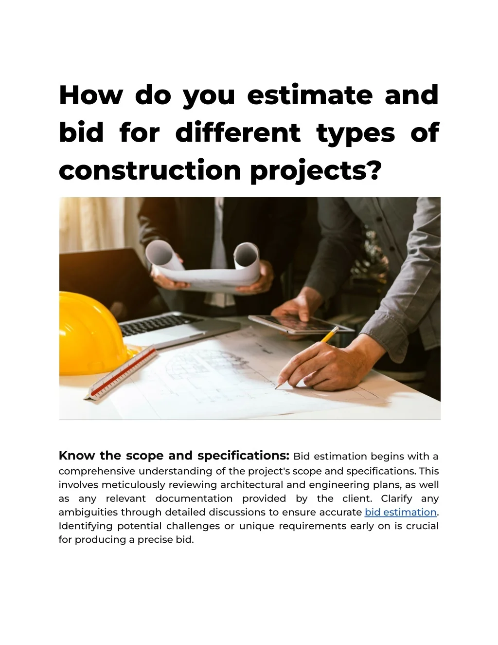 PPT - How do you estimate and bid for different types of construction ...