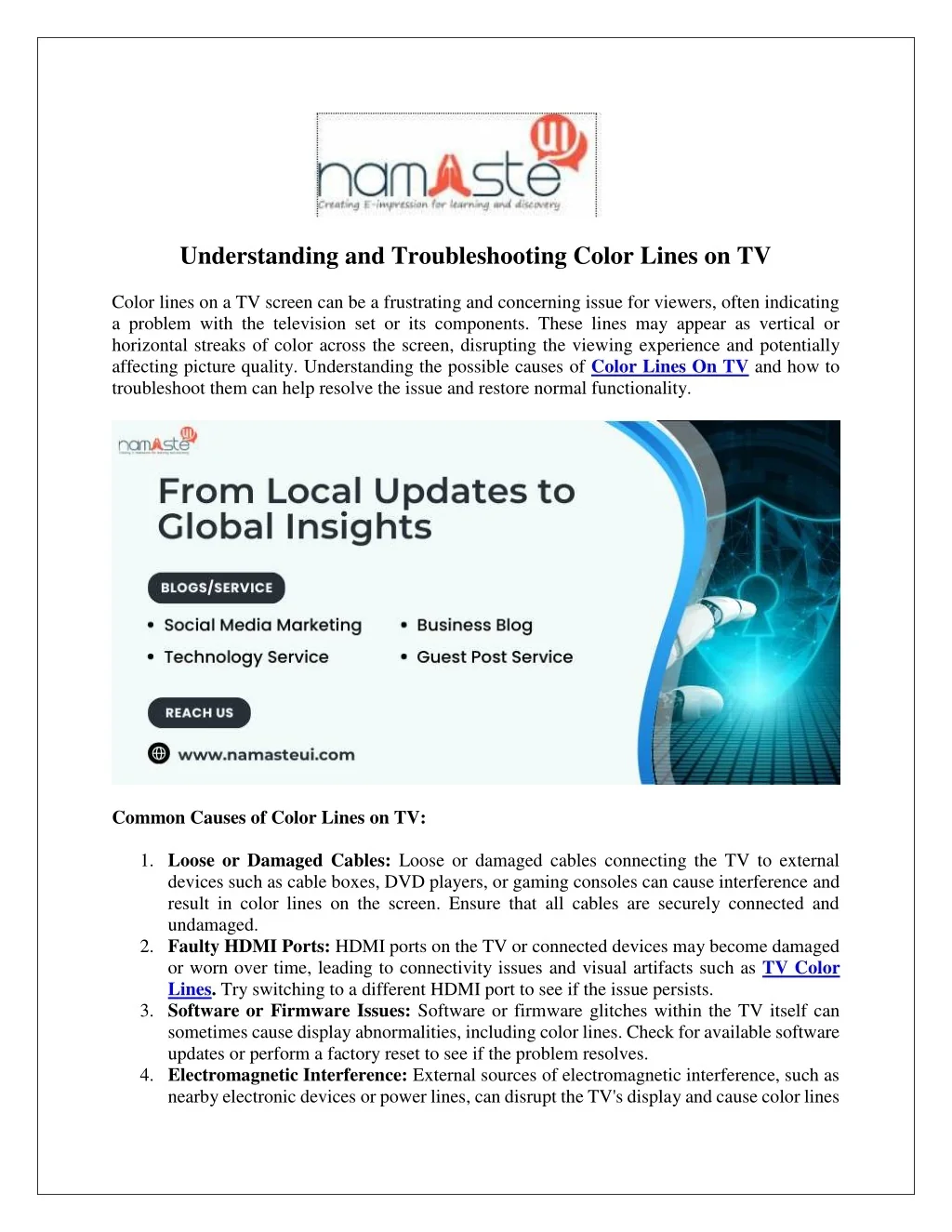 PPT - Understanding and Troubleshooting Color Lines on TV PowerPoint ...