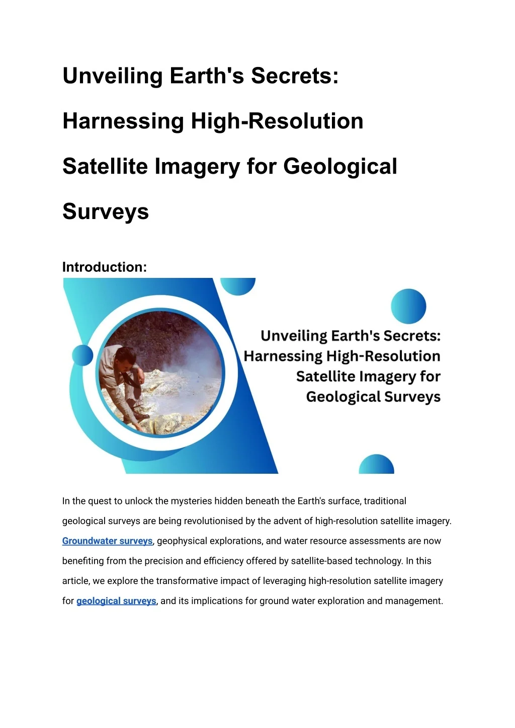 PPT - Unveiling Earth's Secrets_ Harnessing High-Resolution Satellite ...